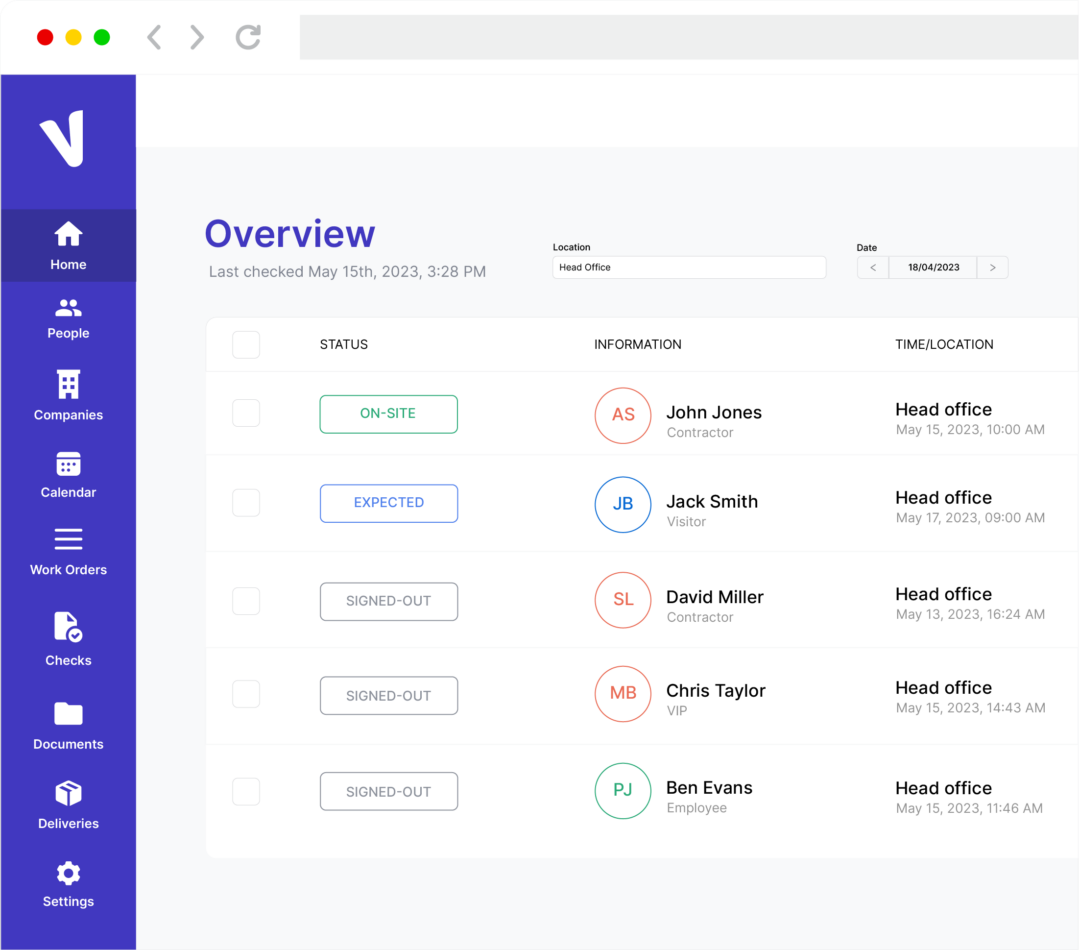 ProVisit - Visitor, Contractor and Employee Management System